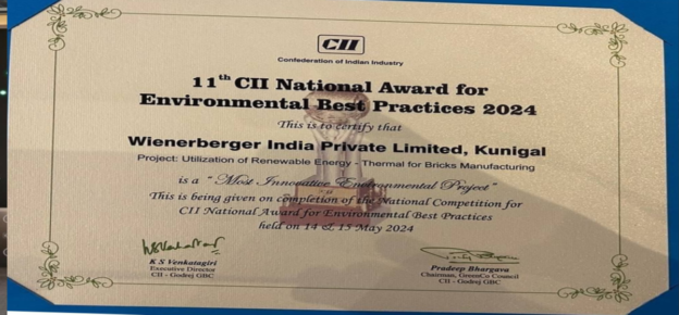 Wienerberger India Honoured With CII National Award For Environmental ...